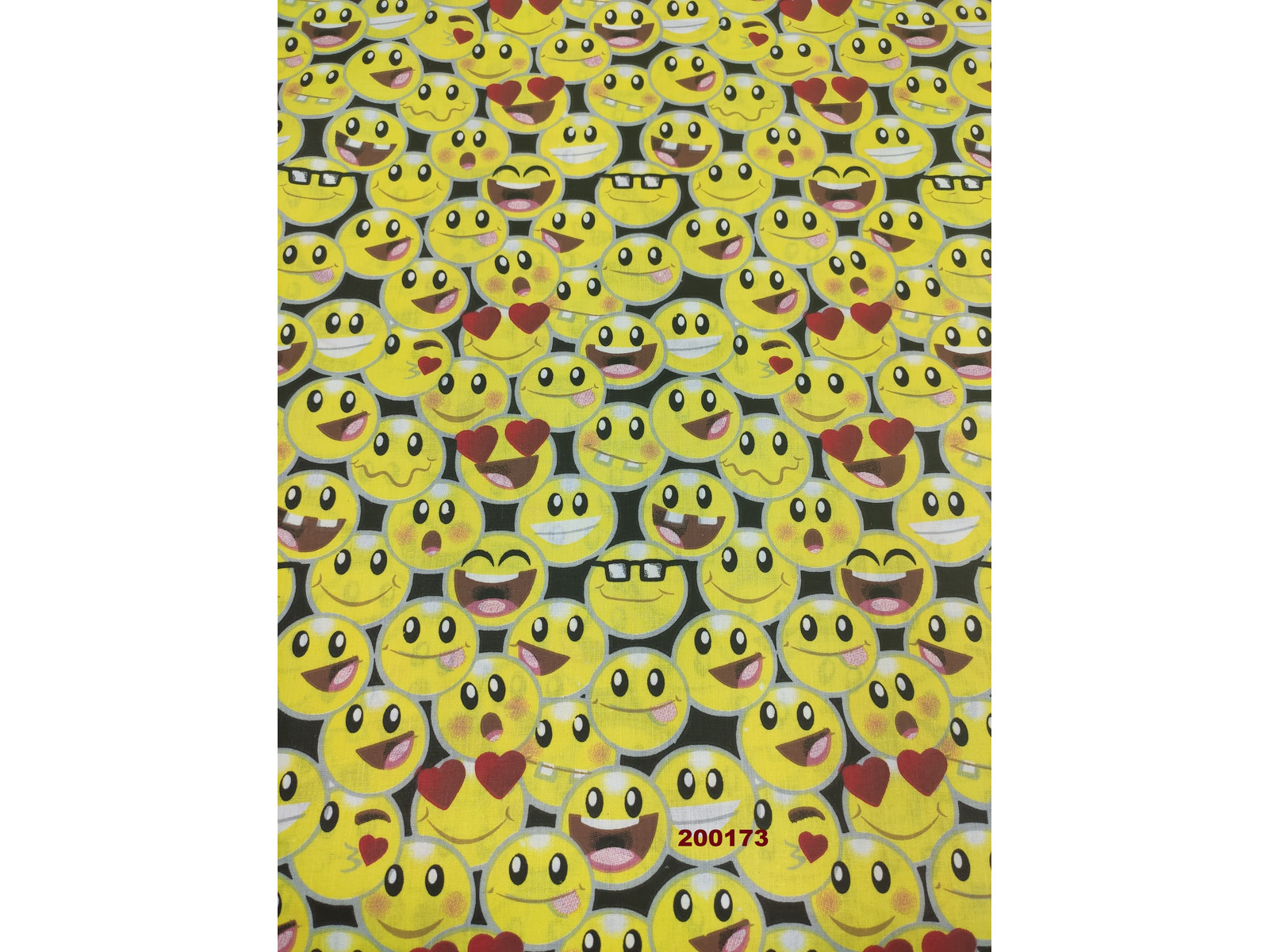 mintás pamutvászon /vidám emojik (szívecskés emoji 4.2cm × 4.2cm ...