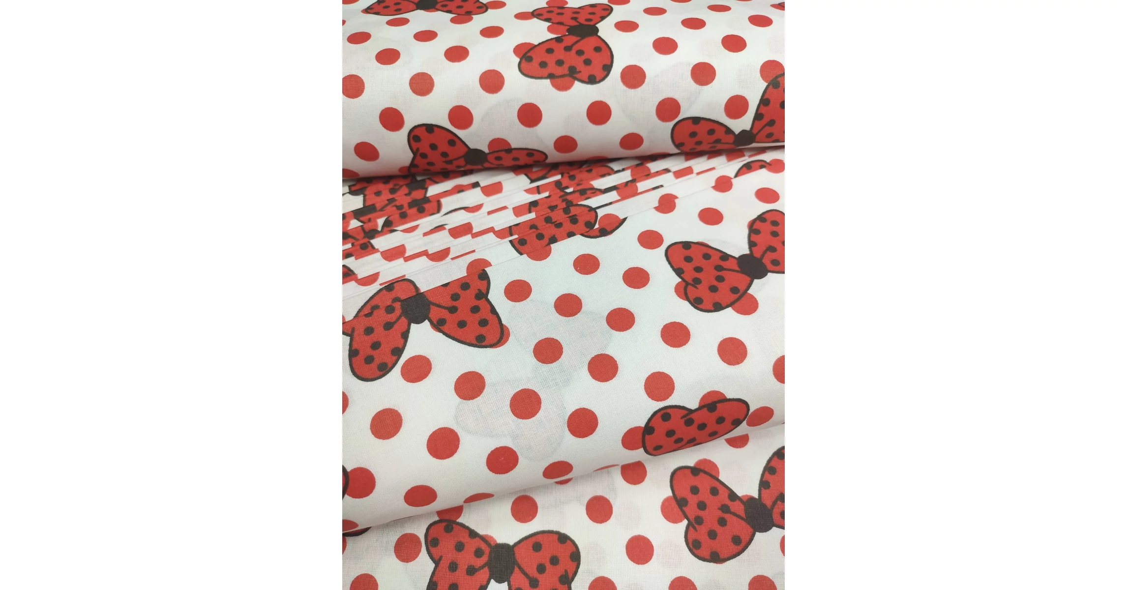 mintás pamutvászon /piros-fekete pöttyös masnik (masni 4cm×6.7cm ...