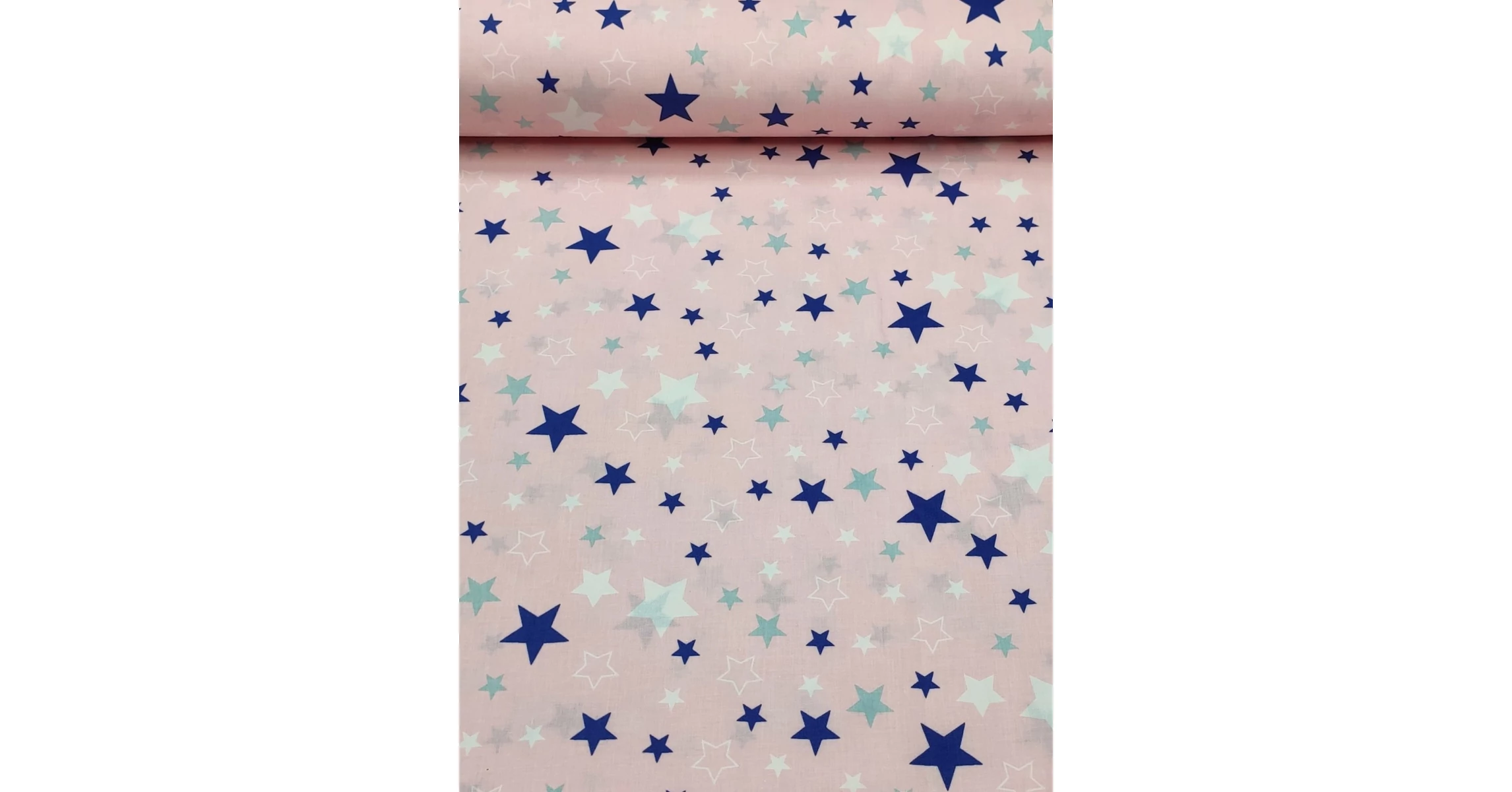 mintás pamutvászon /kicsi-nagy csillagok (legnagyobb kék csillag 4.2cm× ...